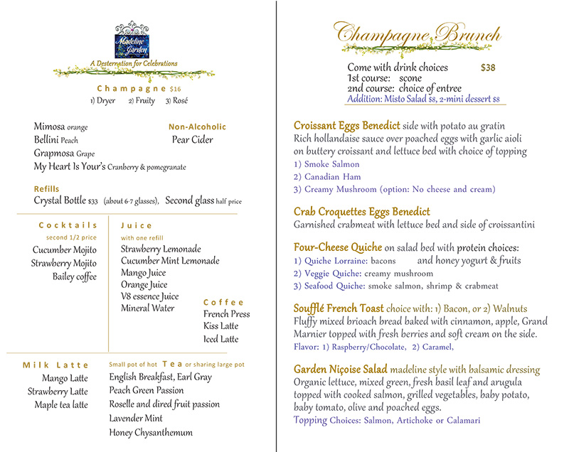 Madeline Garden Menus